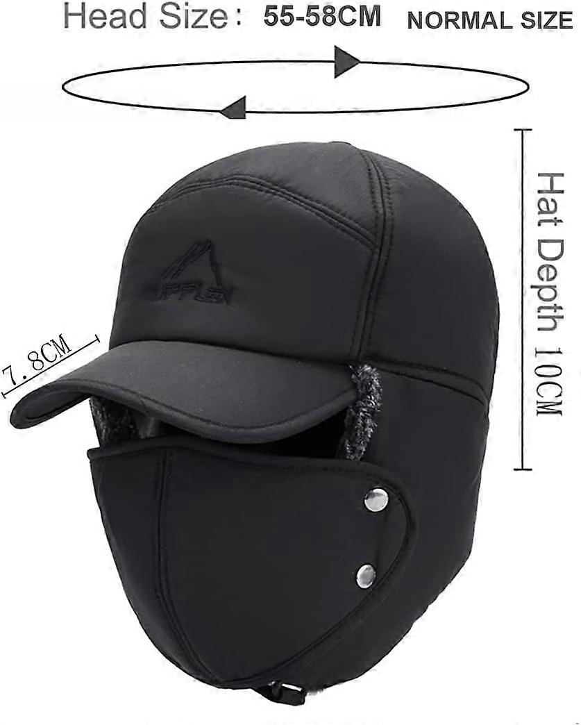 Winter Trapper Hat Anti Wind Aviator Cap Winter Chapka Ear Flap Trapper ...