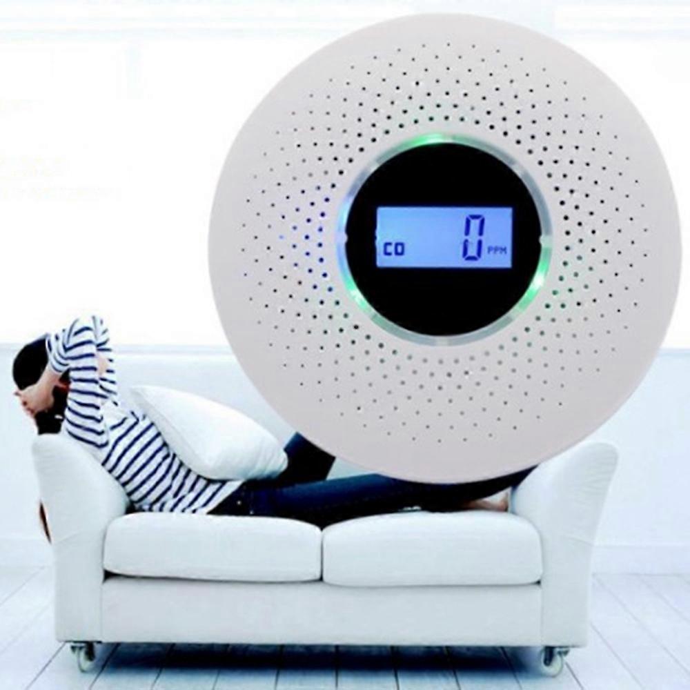 2 In 1 LCD Display Carbon Monoxide & Smoke Combo Detector Battery ...