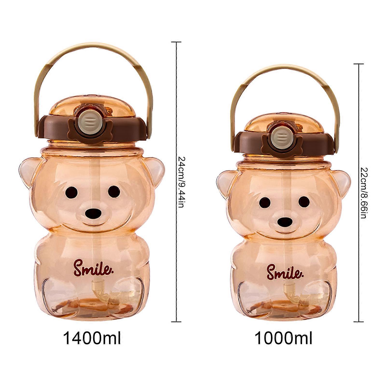 1000ml/1400ml Cute Water Bottle Straw Bear Big Belly Cup Multicolor Large Capacity | Fruugo UK