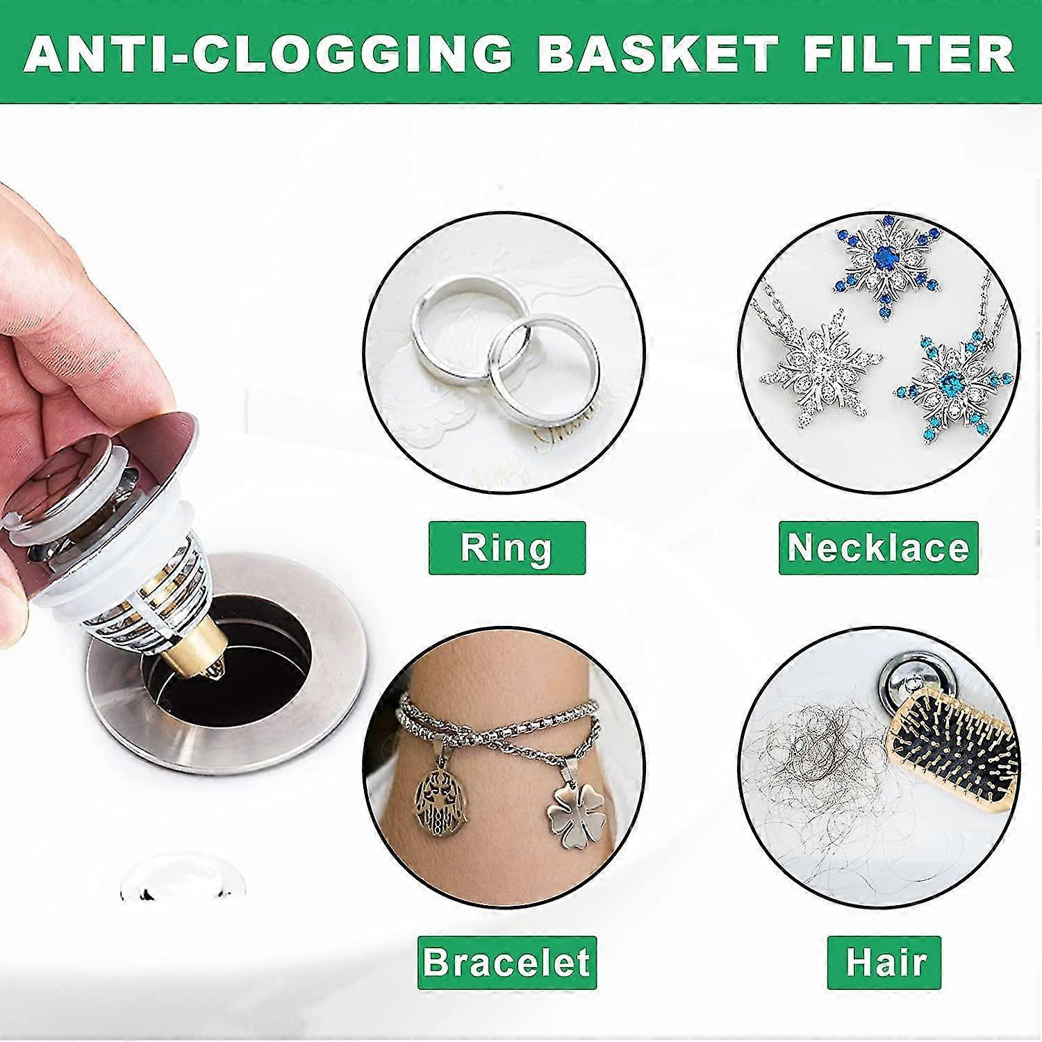 Rustfritt stål servant stopper, universell pop up anti-lukt servant ...