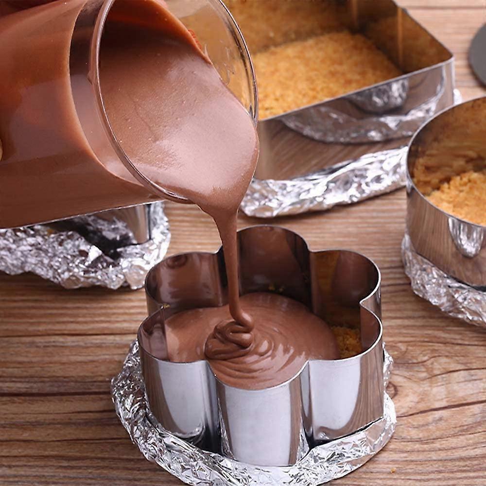 5 Pack Stainless Steel Cake Rings, 3 x 3 inch Square Dessert Mousse ...