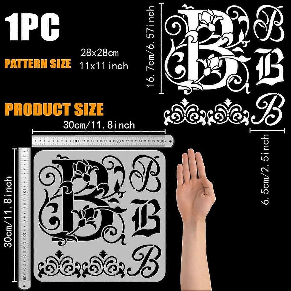 Initial B Painting Stencil 11.8x11.8inch Reusable Graffiti Letter B ...