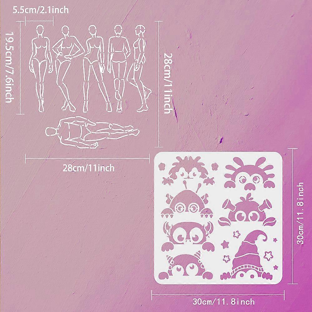1pc Human Body Croquis Painting Stencil 11.8x11.8inch Reusable Sketches ...