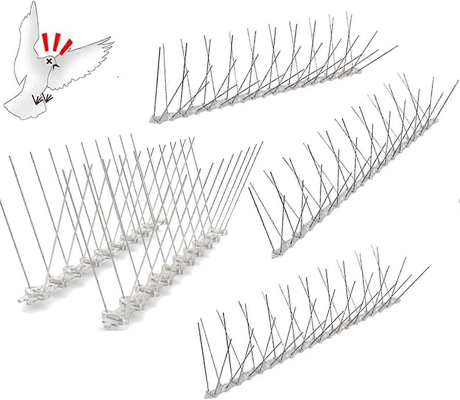 Set of 4 Stainless Steel Pigeon Repellents for Balcony, Roof and Window ...