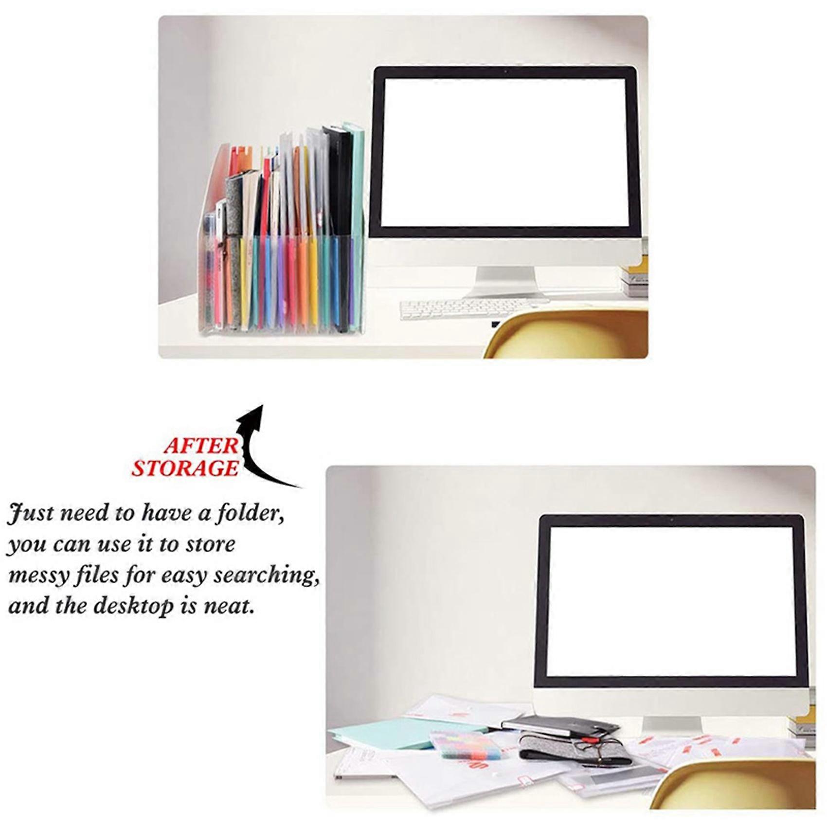 4X Expanding File Holder Folder Standing A4 Vertical File Organizer ...