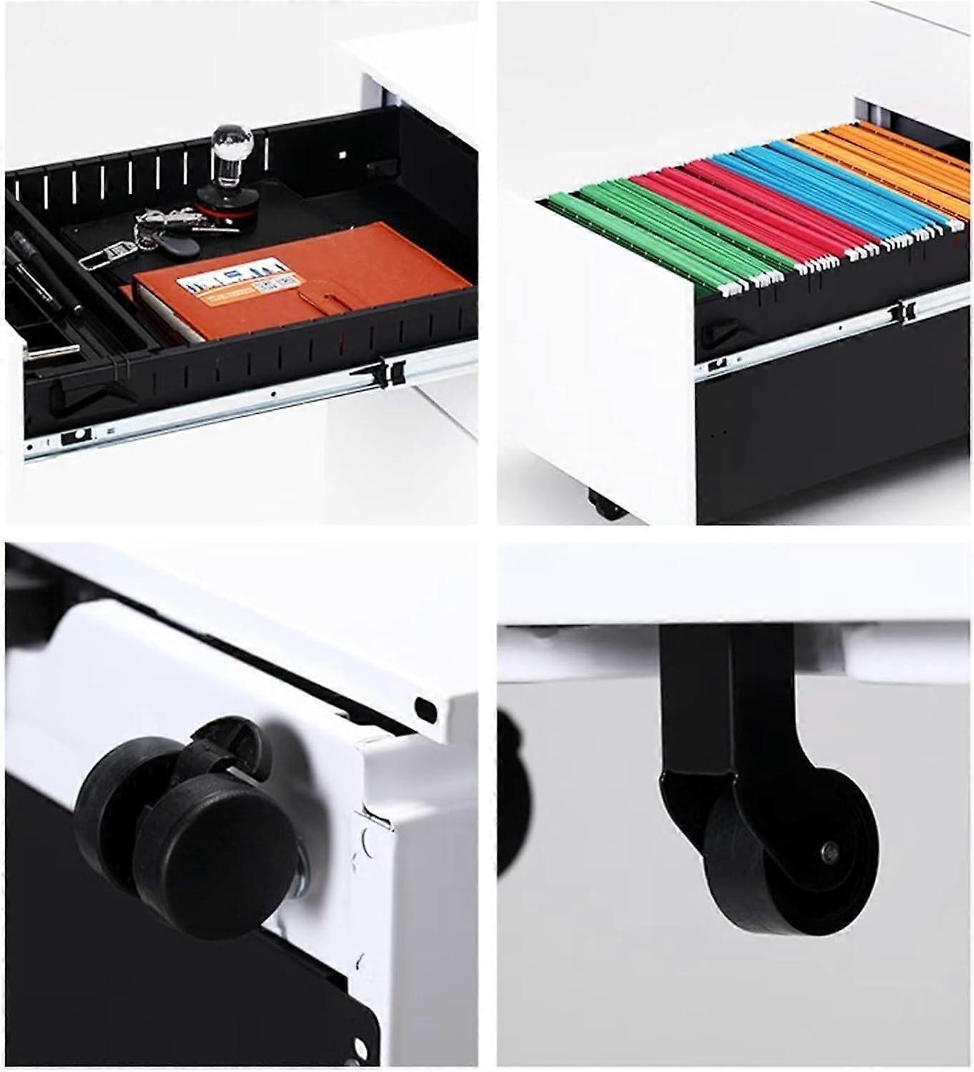 Folder Movable Drawer Cabinet Under Desk 3Drawer Metal File Cabinet ...