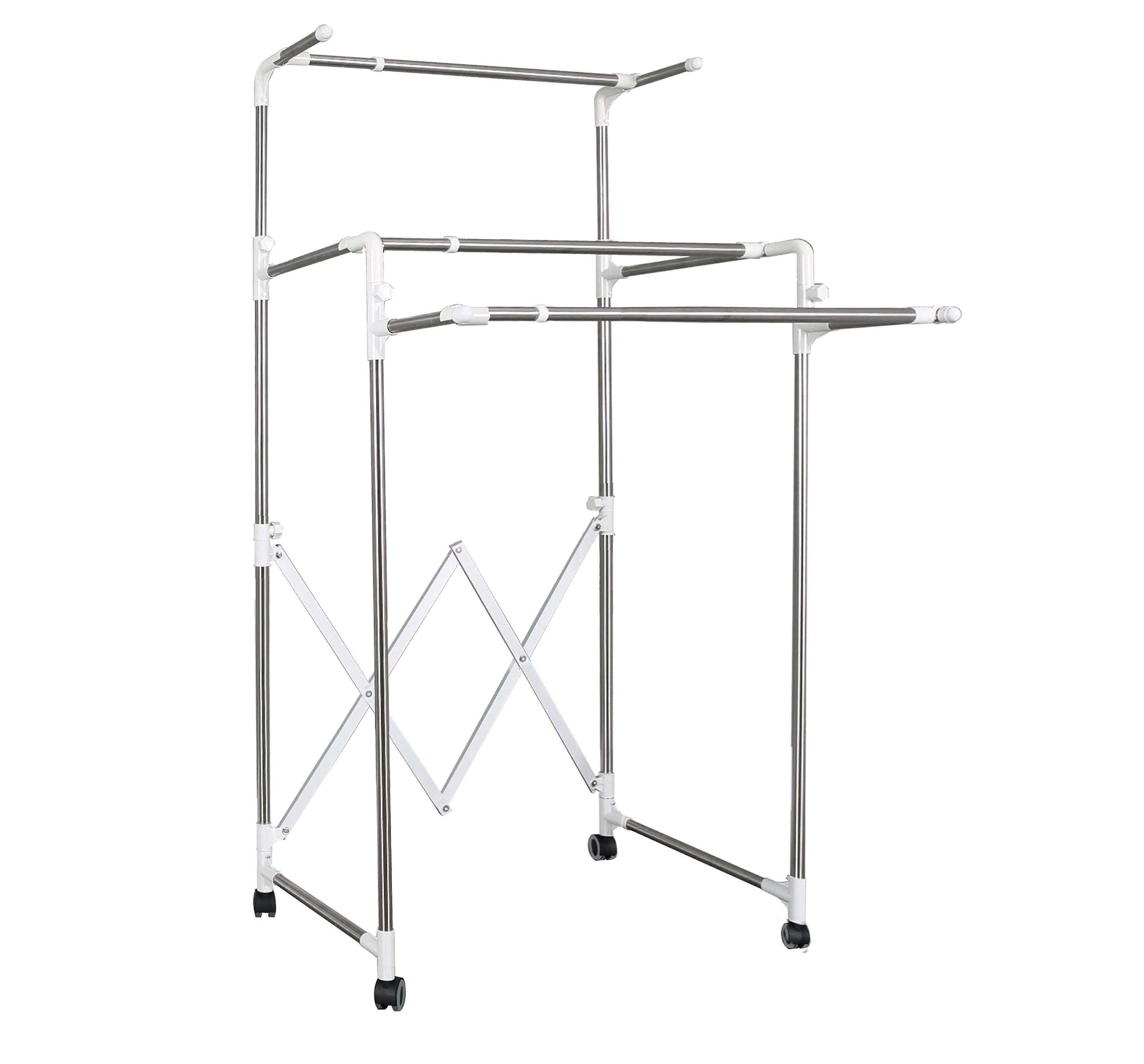 Hyfive Extendable Garment Rail Rack Collapsible Clothing Clothes Rail ...
