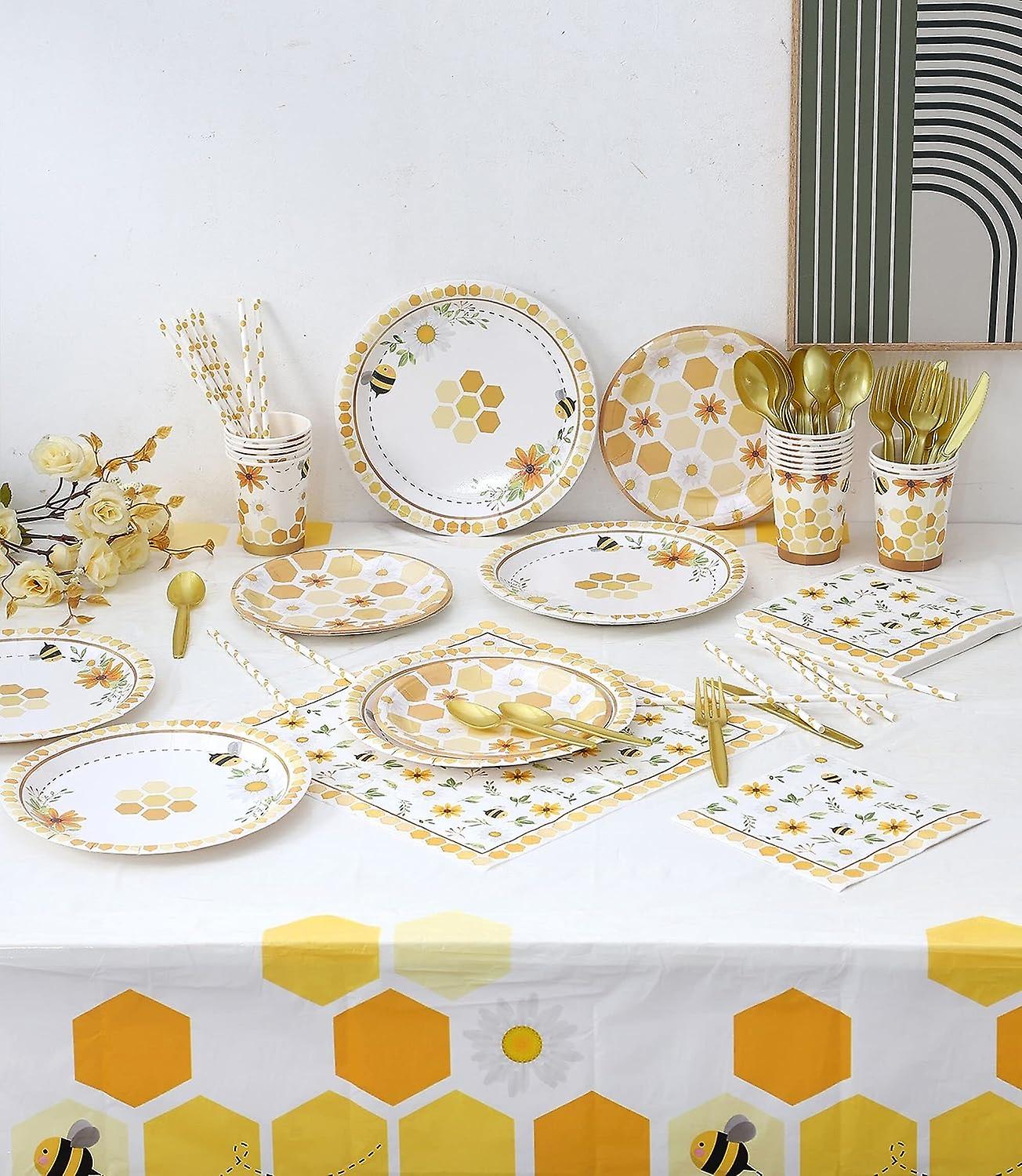 Bee Party Decorations - Serves 16 - Bee Plates And Napkins Party ...