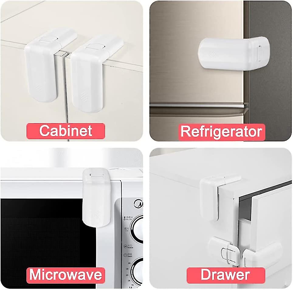 Cabinet Locks For Corner, 2 Pack Baby Safety Hidden Lock For Cabinets ...