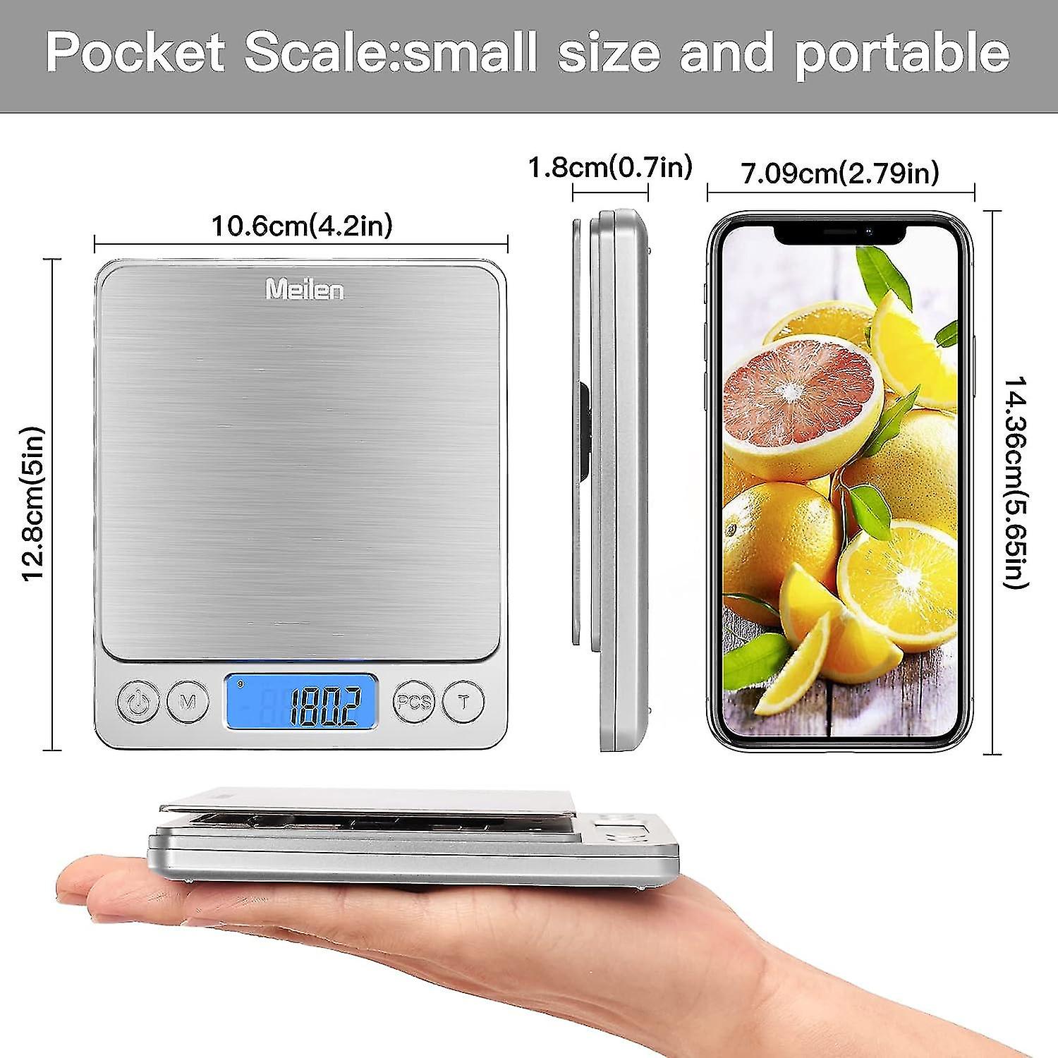Kitchen Scale, Precision Scale, 2000g/0.1g Portable Scale With Tare And ...