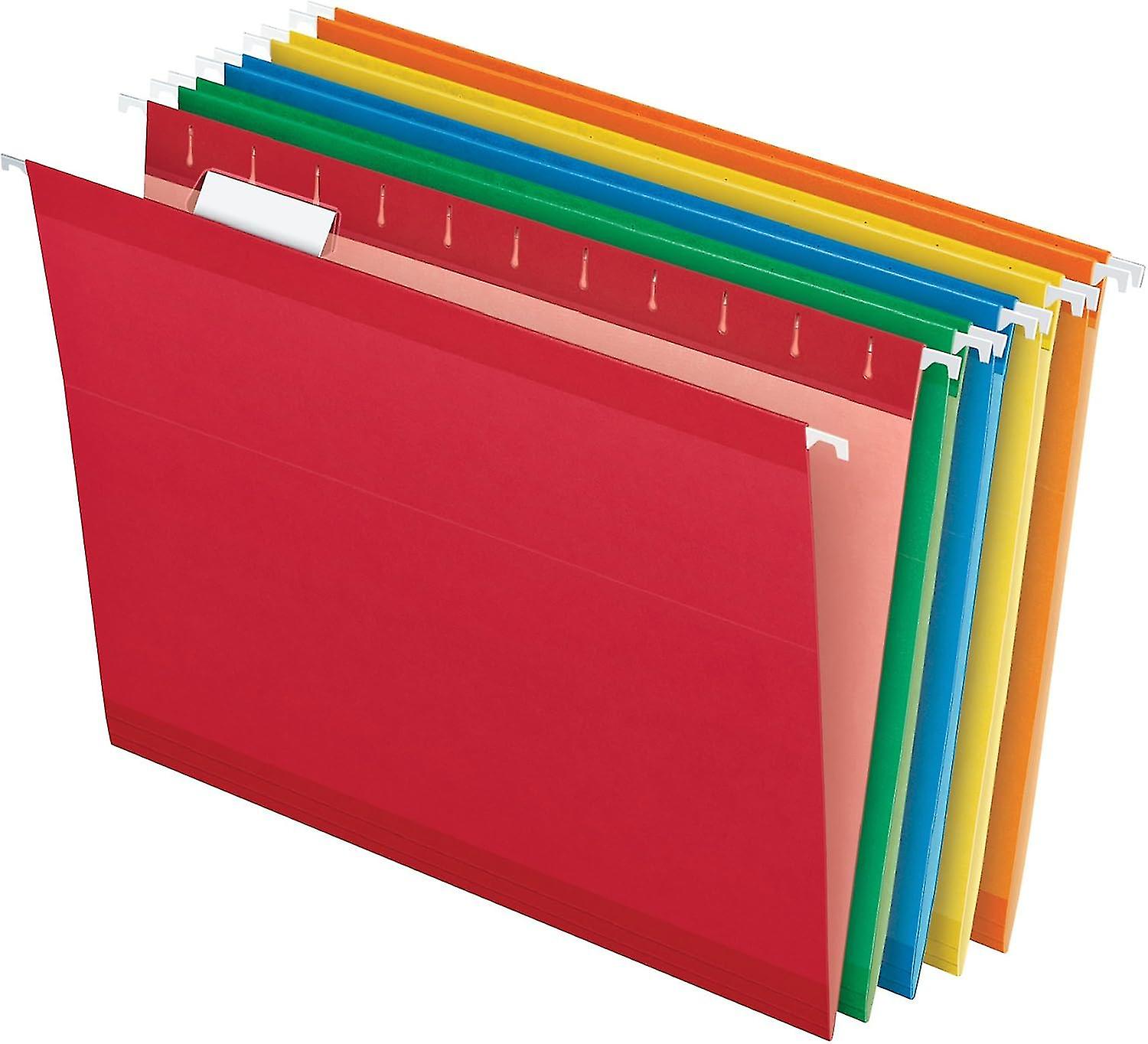 Reinforced Hanging Folders, Letter Size, Assorted Colors Tabs and ...