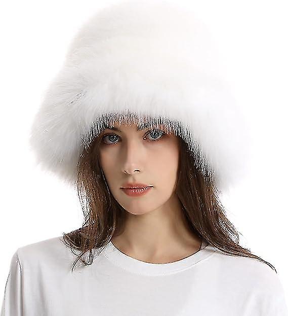 Fuzzy Bucket Hat Winter Fluffy Furry Plush Faux Fur Hats | Fruugo UK