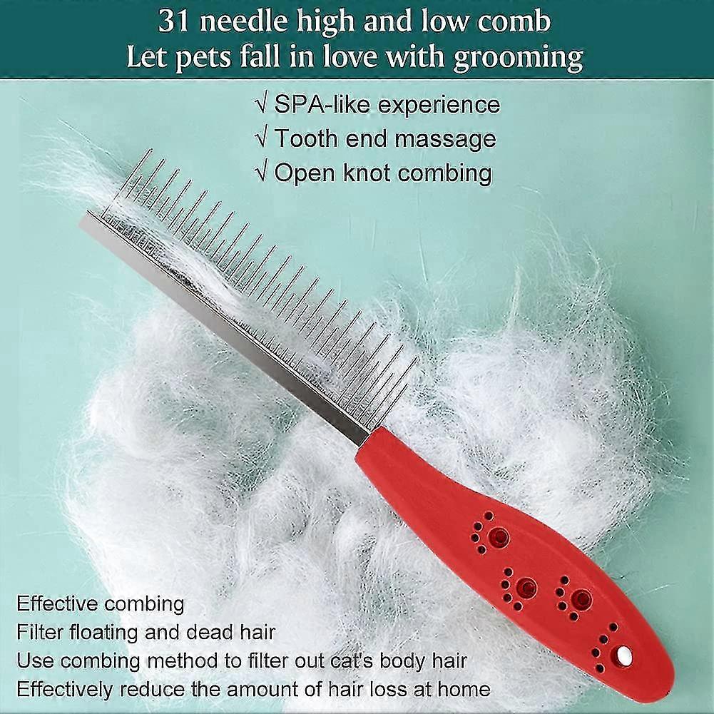 Cat Fur Comb, Dog Detangling Comb, Cat Comb, Combination Comb For Dogs ...