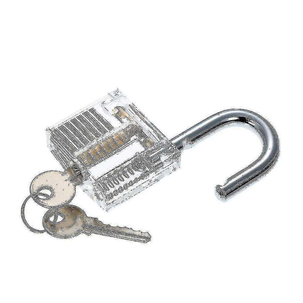 Transparent 15pcs Lock Picking Set Kit Tool With Two Transparent Practice Training Padlock Lock ...