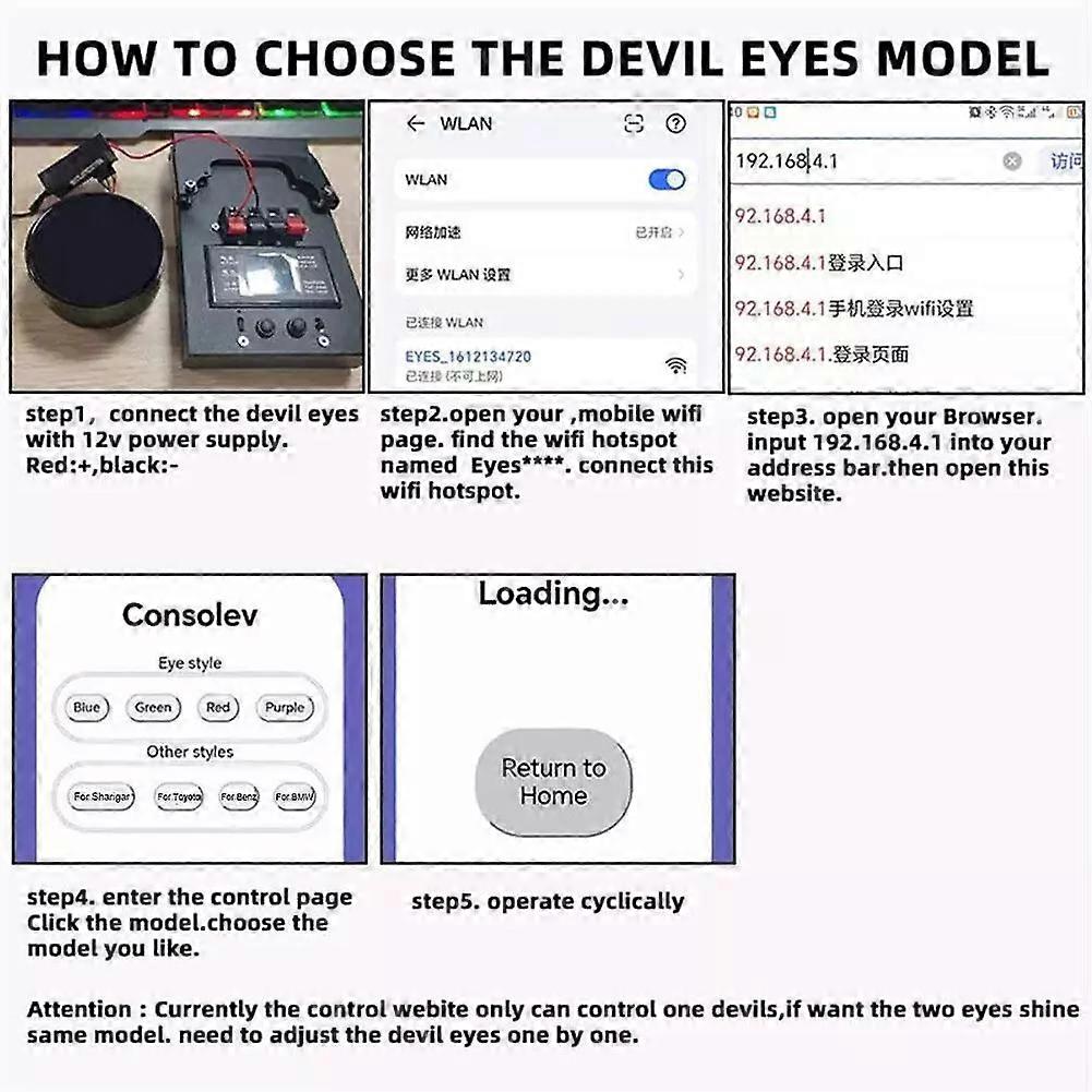 Retrofit Light LED Devil Eye Decoration Lamp Demon Eyes LED Headlights ...