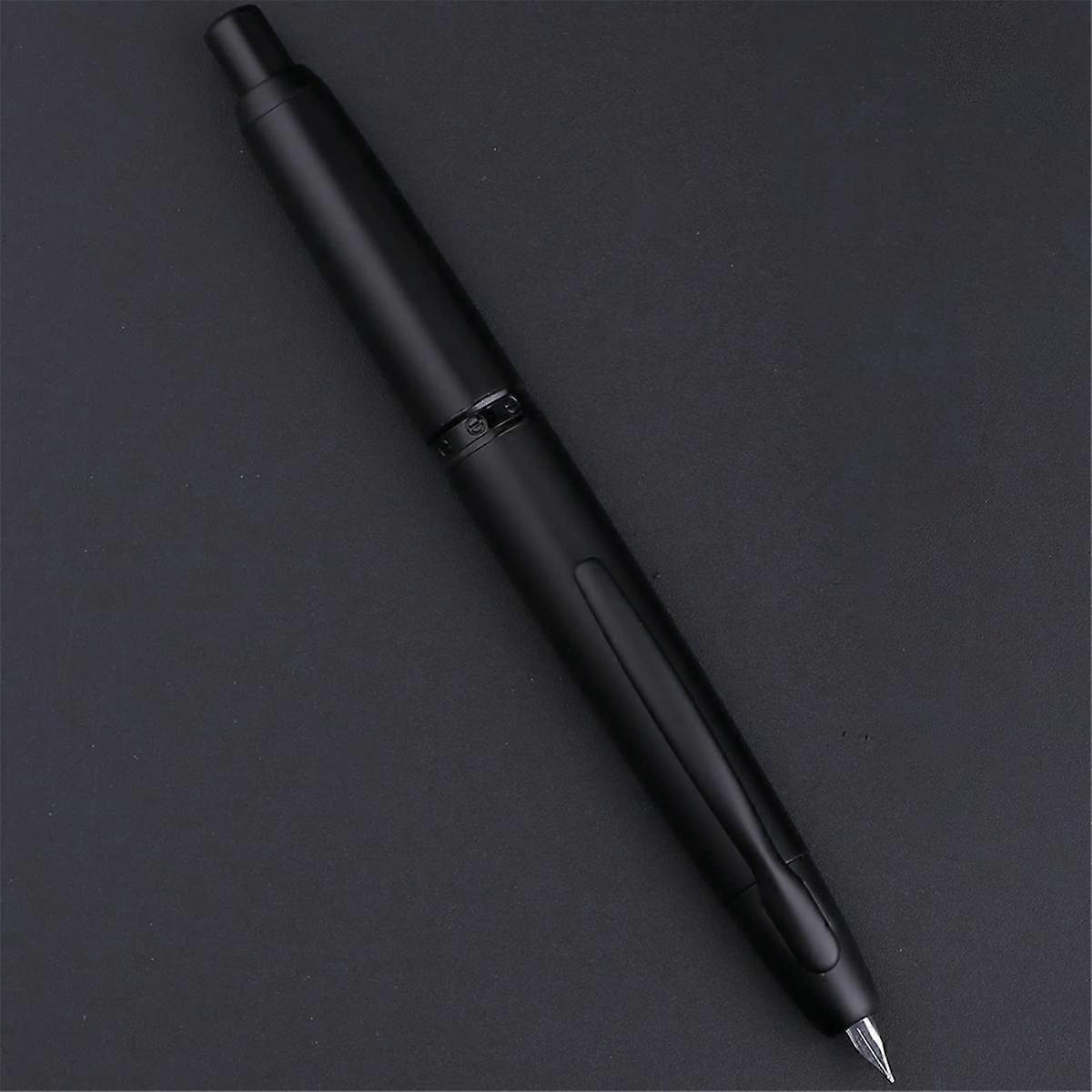 Press Retractable Fountain Pen Extra Fine Nib Metal Matte Ink Pen ...