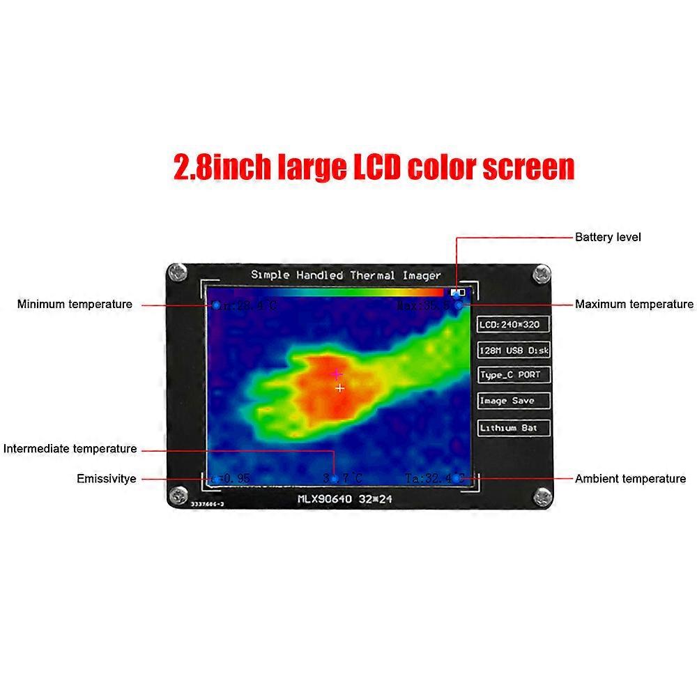 32 * 24 Pixel Infrared Sensors Portable Thermal Imager Handheld 2.8inch ...