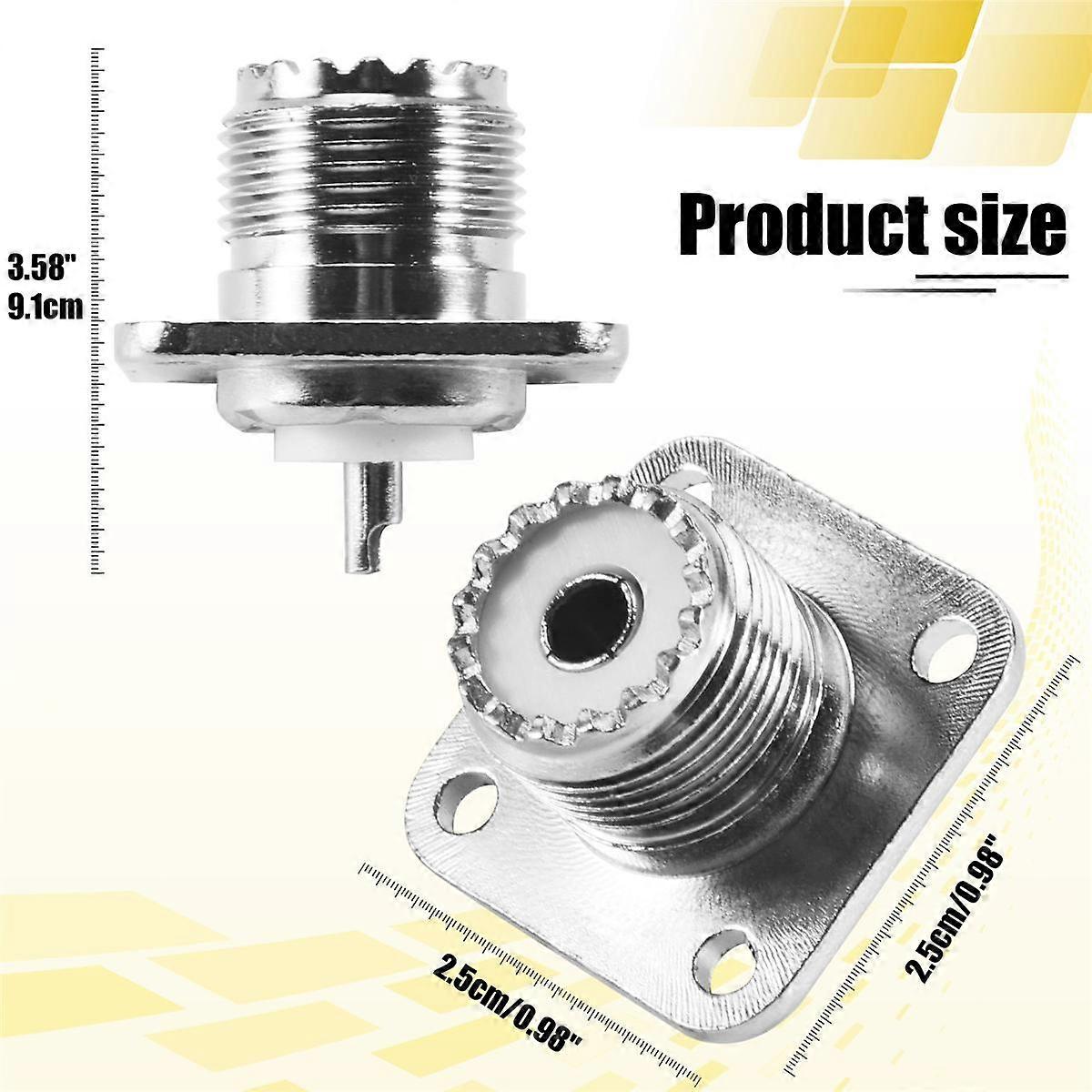 UHF Female SO239 Panel Chassis Mount Flange Deck Mount Solder Cup RF ...