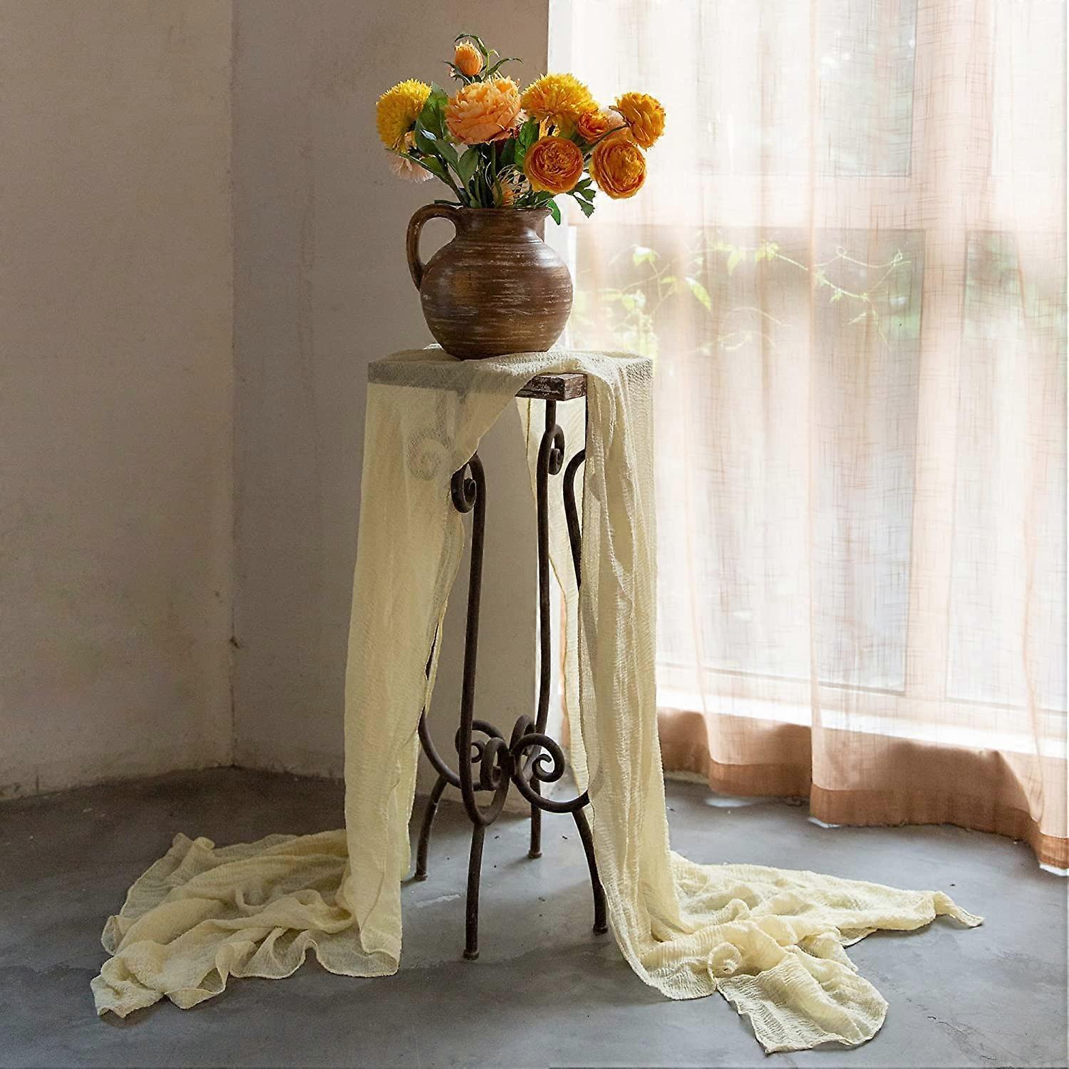 Sheer Extra Long Cheese Gauze Table Runner for Kitchen, Dining, Bridal ...
