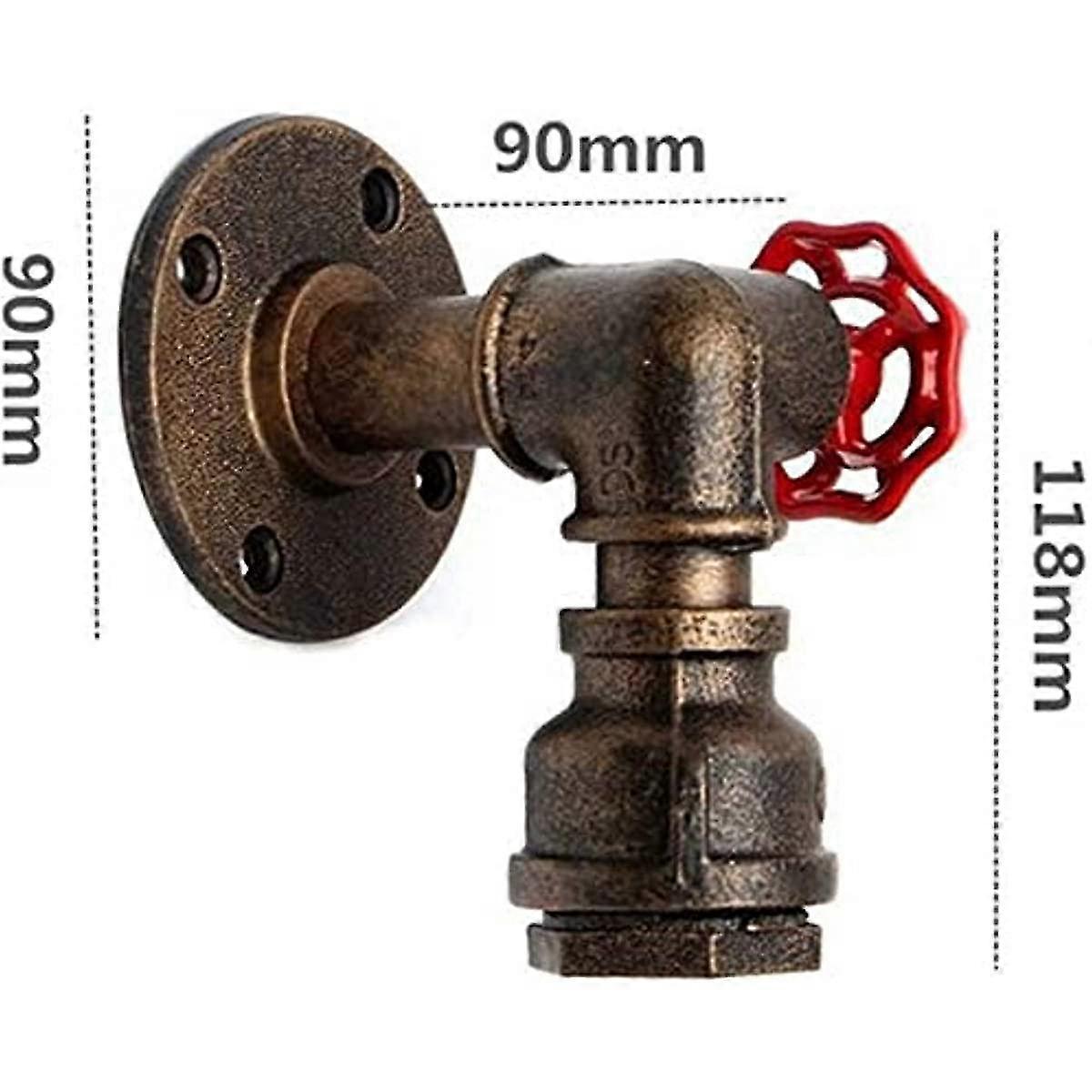 Retro Industrial Water Pipe Wall Lights Vintage Rustic Metal Steampunk ...