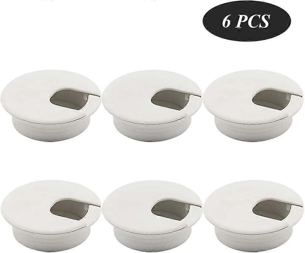 6 Pieces Desktop Cable Grommet White Round Flush Mount Cable Grommets ...