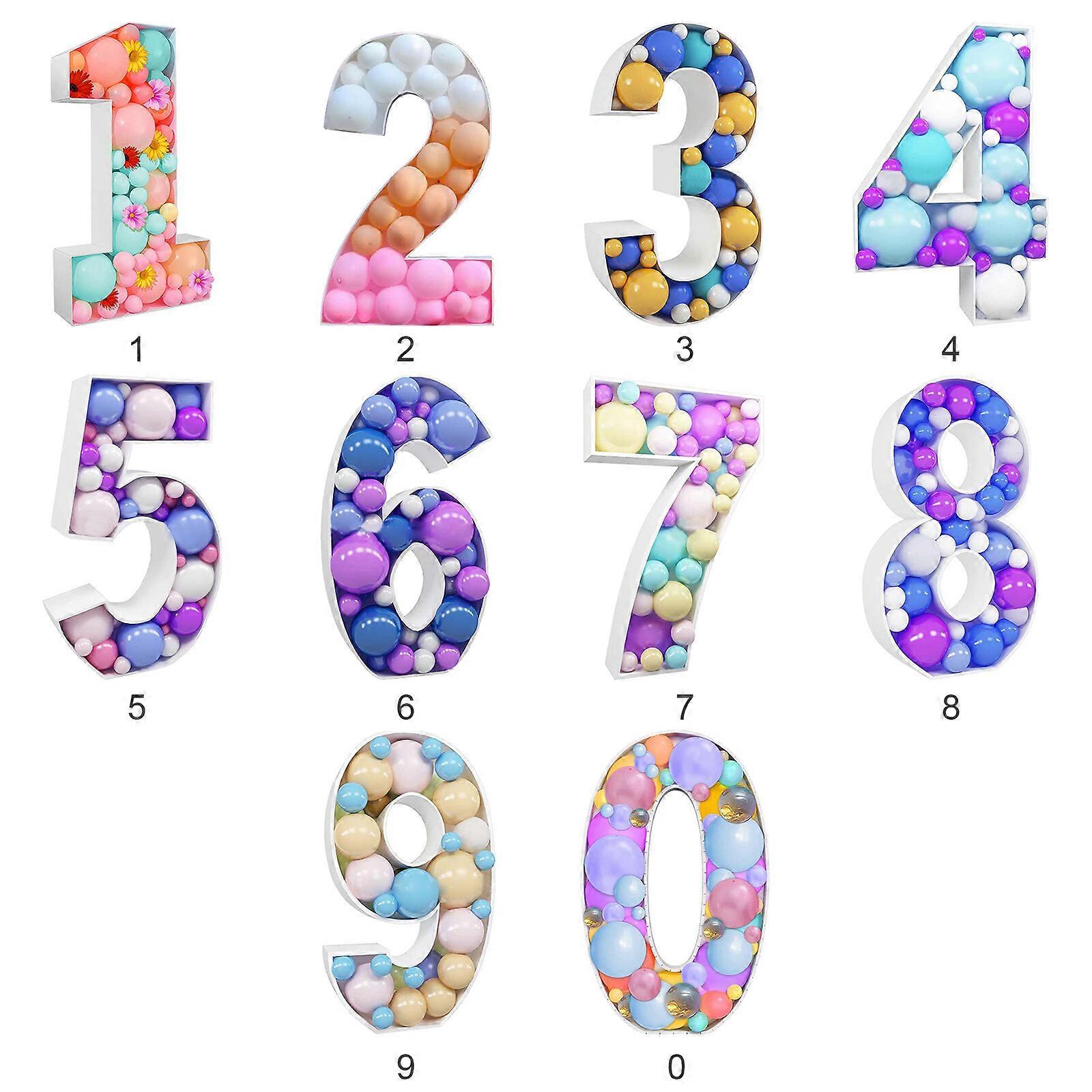 Giant Figure 0-9 Balloon Numbers Frame Mosaic Number Decor Anniversary ...