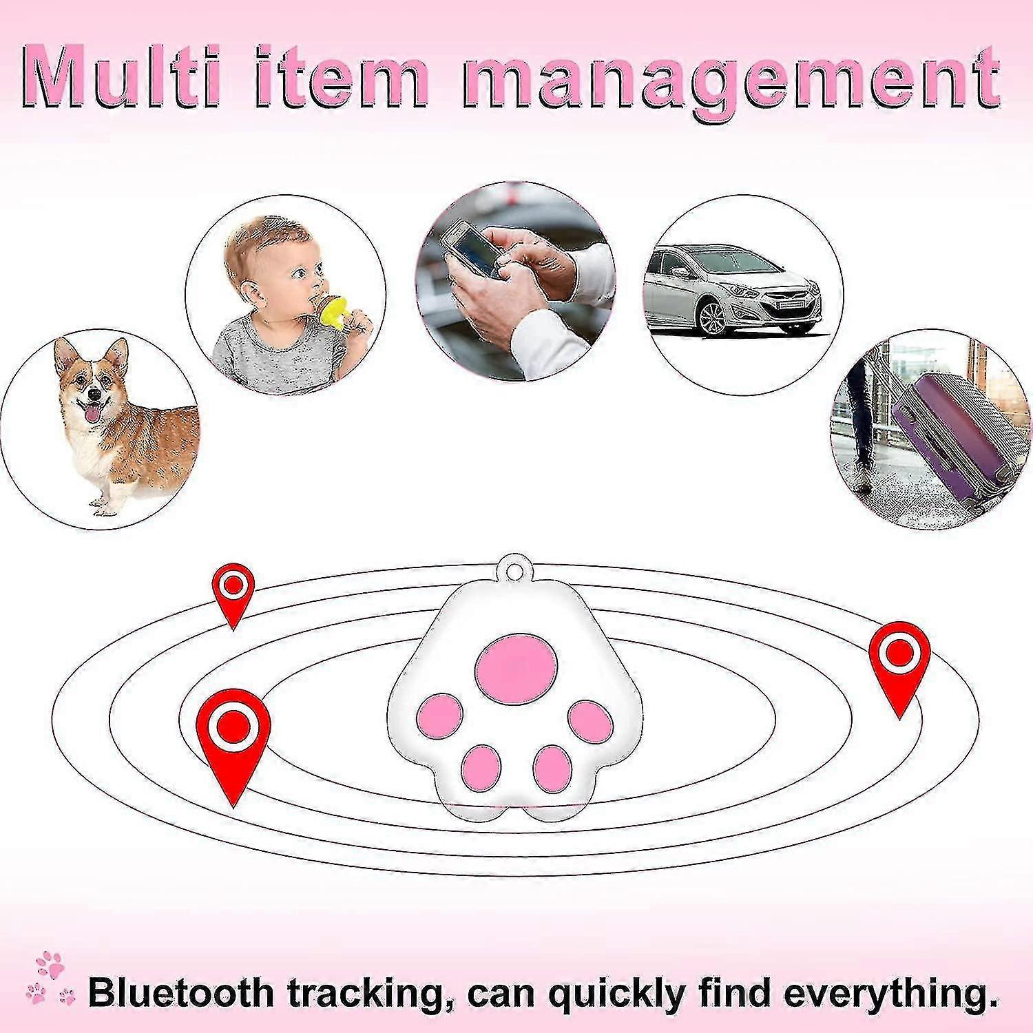 4 Pcs Gps Tracker,cute Pet Locator Portable Tracking Devices(blue,black ...