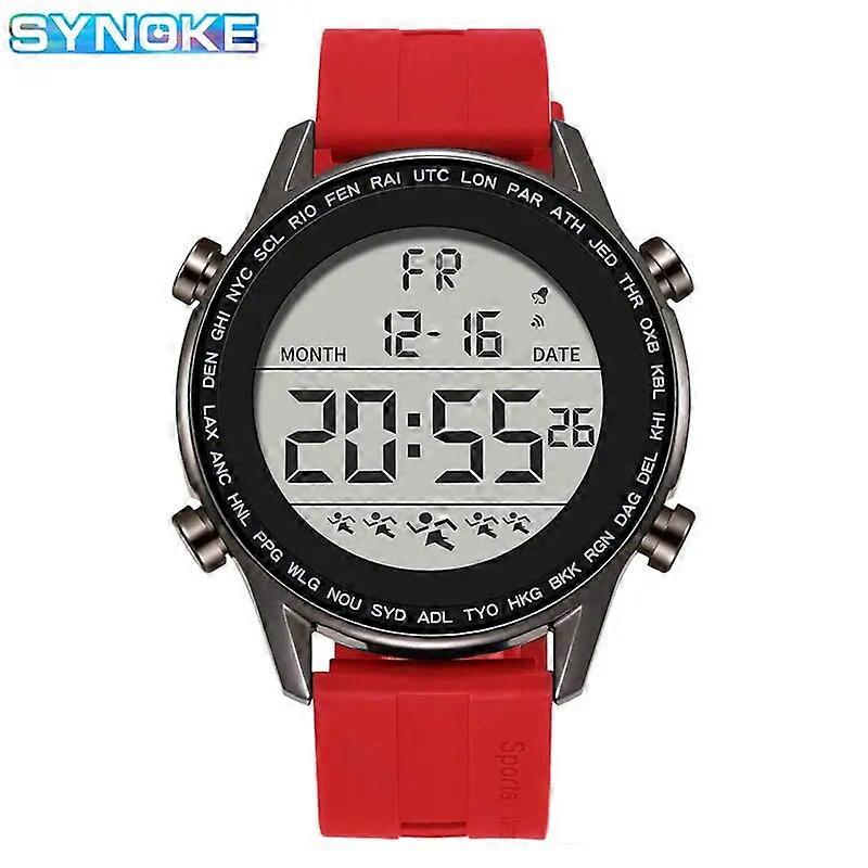 SYNOKE Easy to Read Big Numbers Cool Watches 50M Water Resist LED Ultra-thin Electronic ...