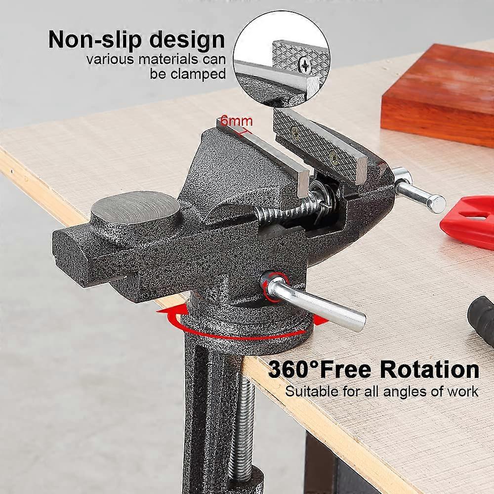 Jaw Width 70mm Bench Vises, Vise with 360 Degree Swivel Base, Cast ...