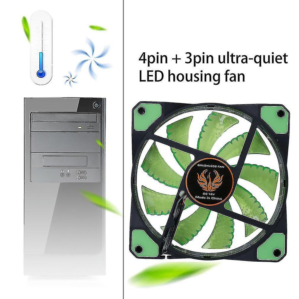 120mm Led Ultra Silent Computer Pc Case Fan 15 Leds 12v Easy Installed ...