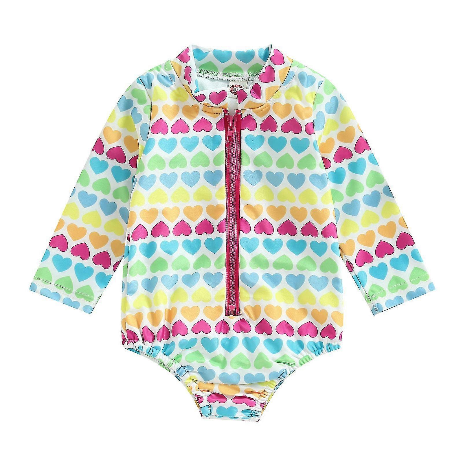 Children's Rainbow Swimsuit Zipper Bikini Harness Type Triangle ...