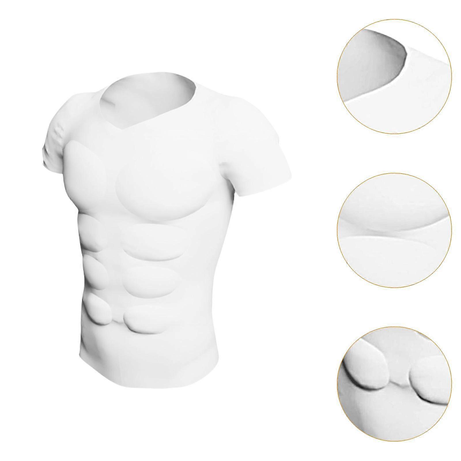 Padded Muscle Shirt Adult Fake Chest Shaper Shoulders Suit Men Enhancer ...