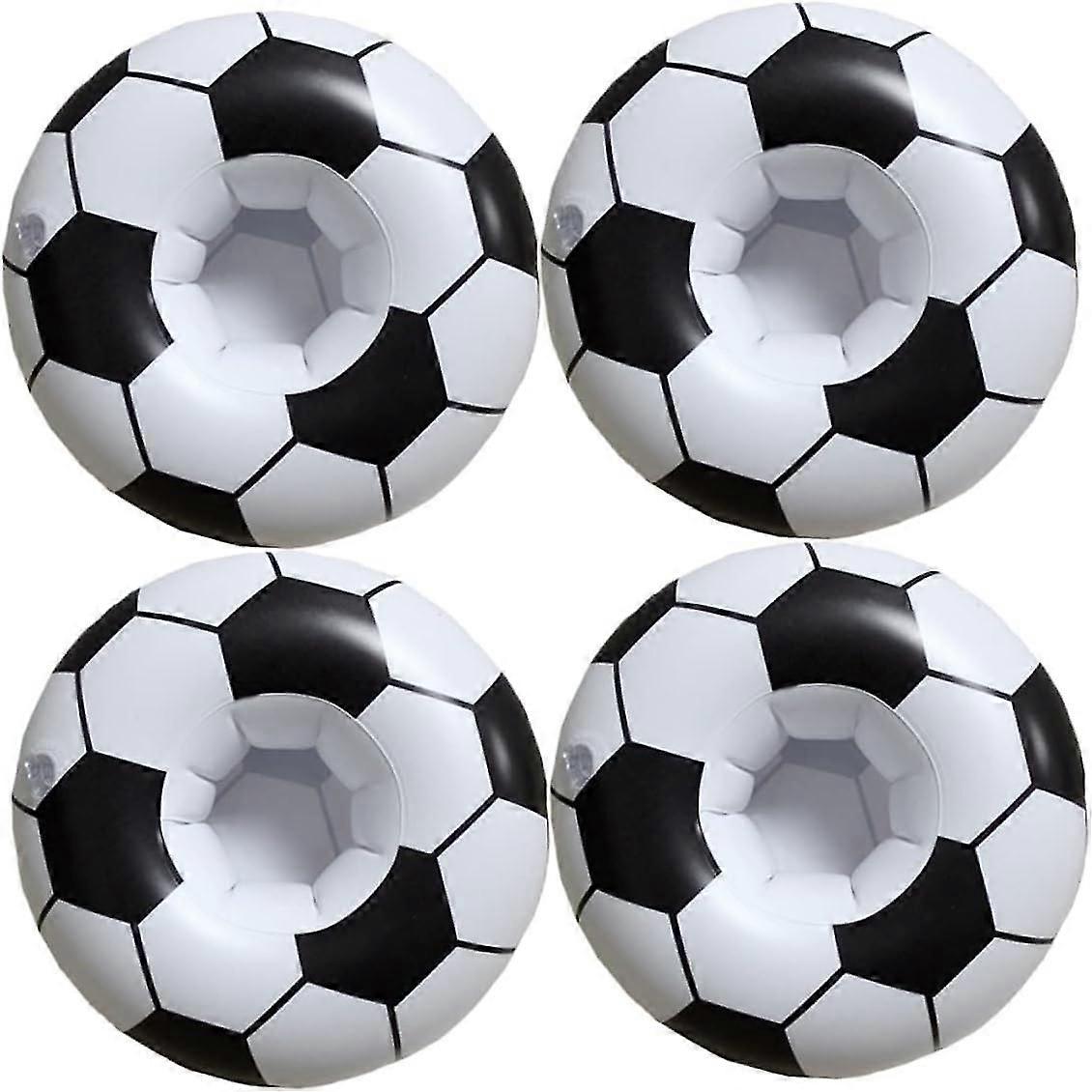 4pcs Cup Holder Cup Holder Coasters Inflatable Soccer Ball Beach ...