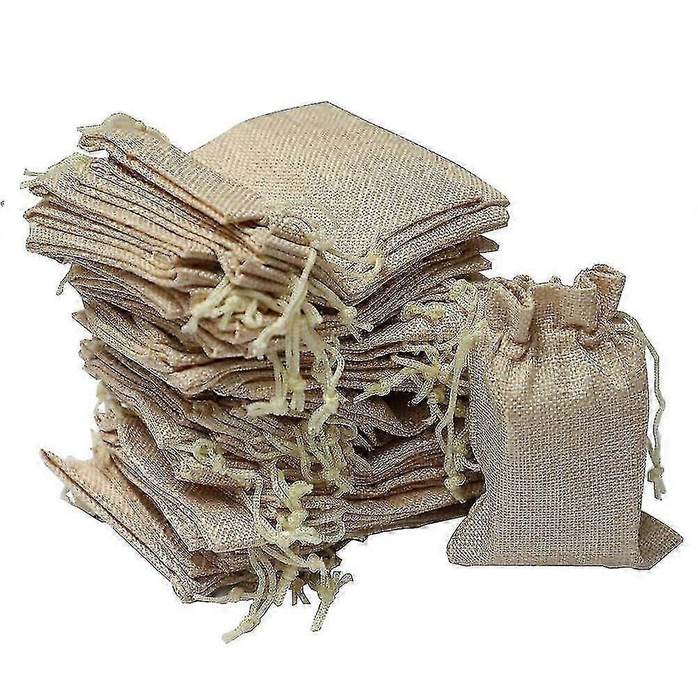 10pcs Burlap Bags Drawstring Pouch Gunny Sack Bag With Natural Jute ...