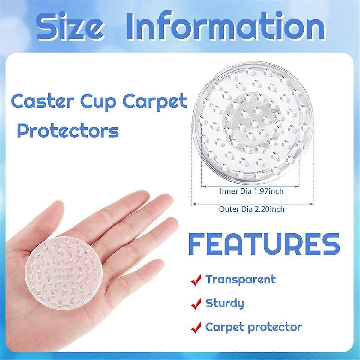 24 Pieces Carpet Protectors Spiked Caster Cups Round Furniture Caster ...