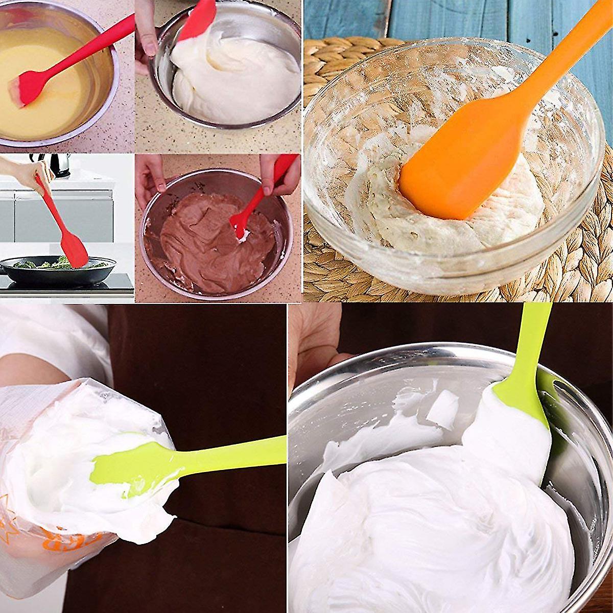 Silicone Spatulas, 8.5" Small Heat Resistant Non-stick Flexible Rubber ...