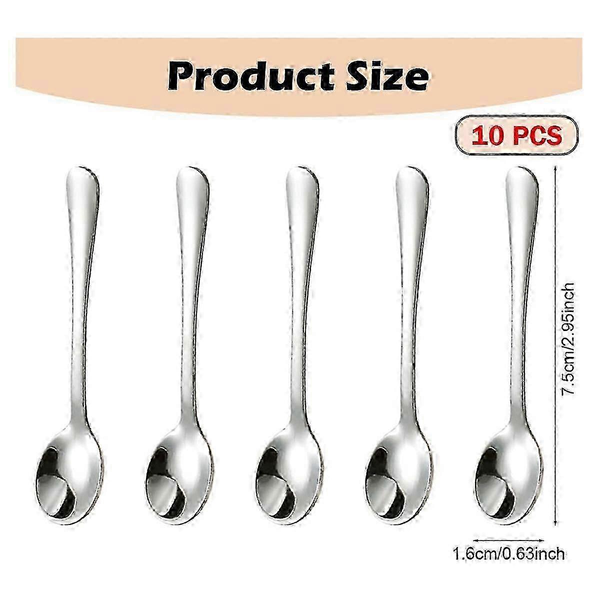 10 PCS Condiment Spoons Stainless Steel Mini Spoons hwy | Fruugo UK