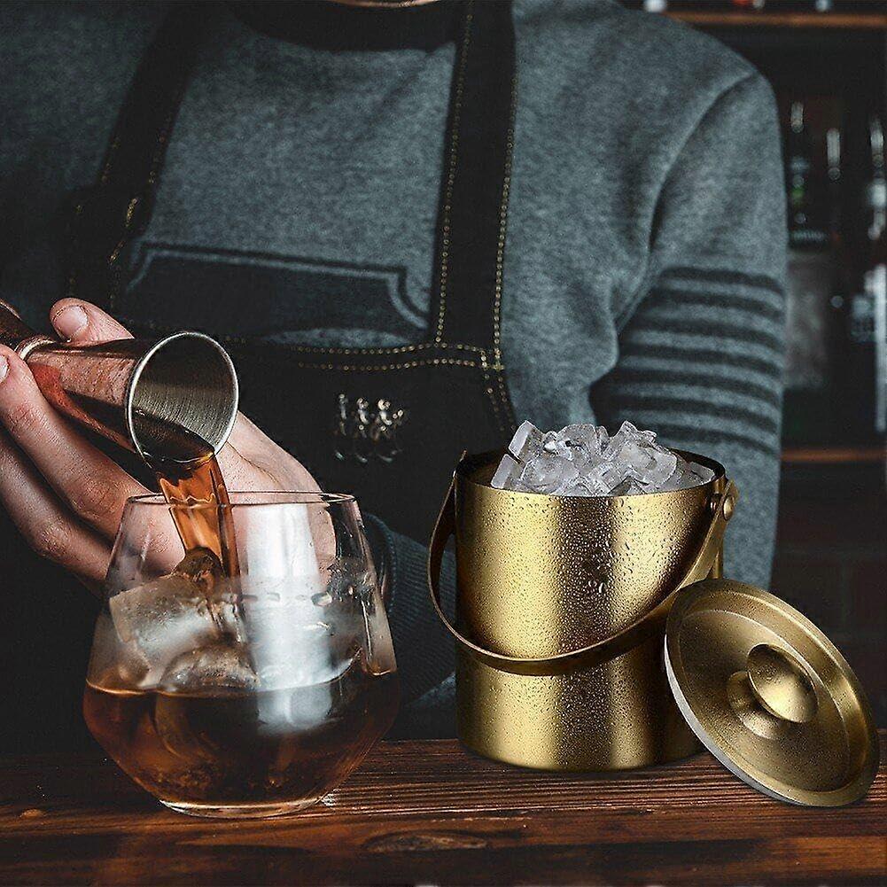3L Stainless Steel Ice Bucket with Lid, Double Wall Insulated Wine ...