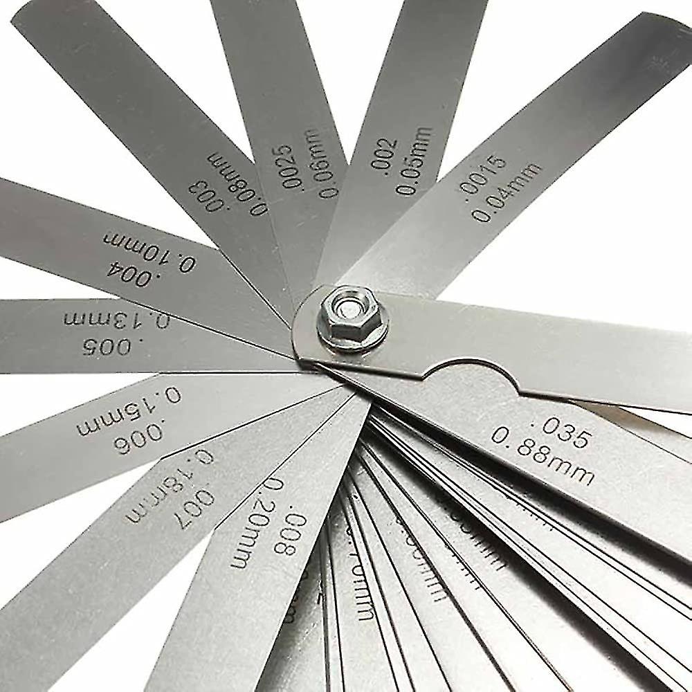 Feeler Gauge,32 Blade Steel Mechanical Shim Set Spark Plug Gap Tool ...