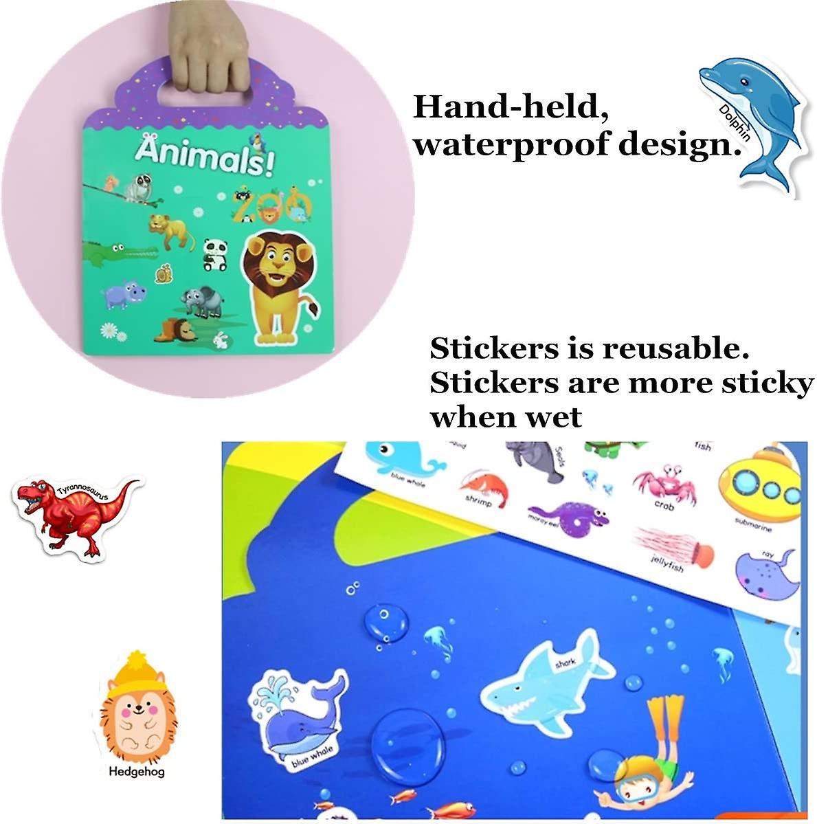 Reusable Stickers Book For Toddlers 1-3, Dinosaur, Animal And Vehicle ...