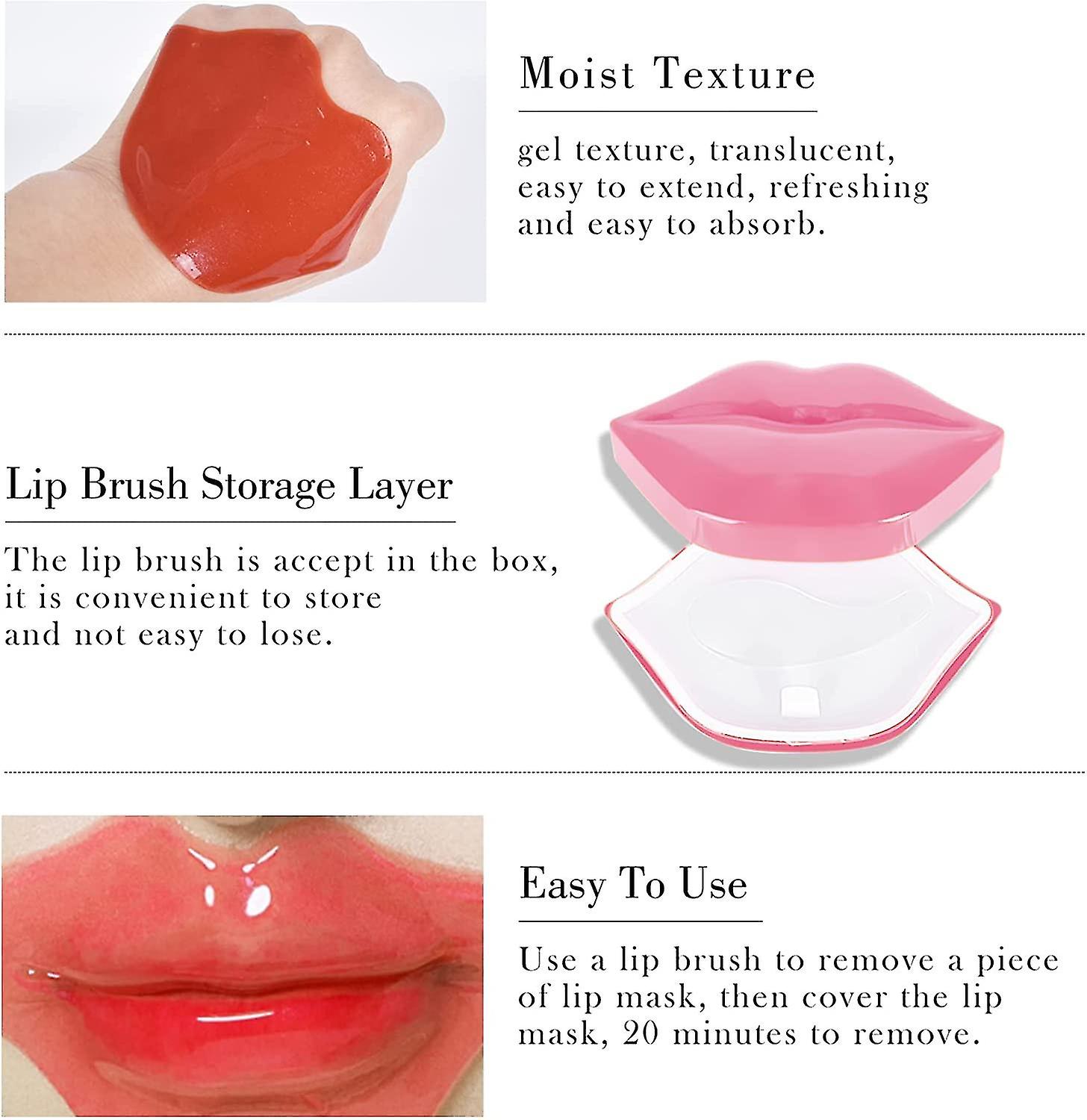 20pcs/set Moisturizing Lip Mask, Lip Sleep Mask Reduces Lip Lines And ...
