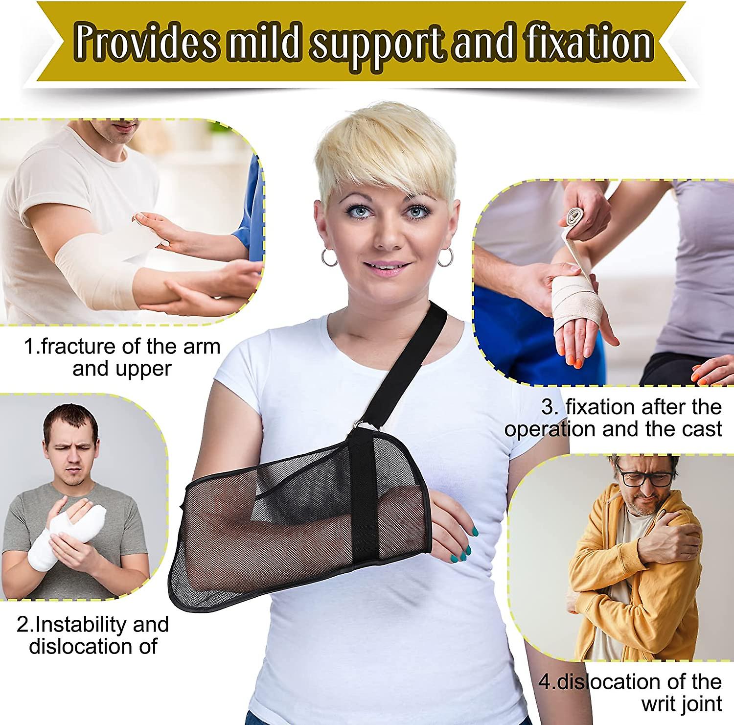 2 Pieces Mesh Arm Shoulder Sling Adjustable Shoulder Immobilizer for ...