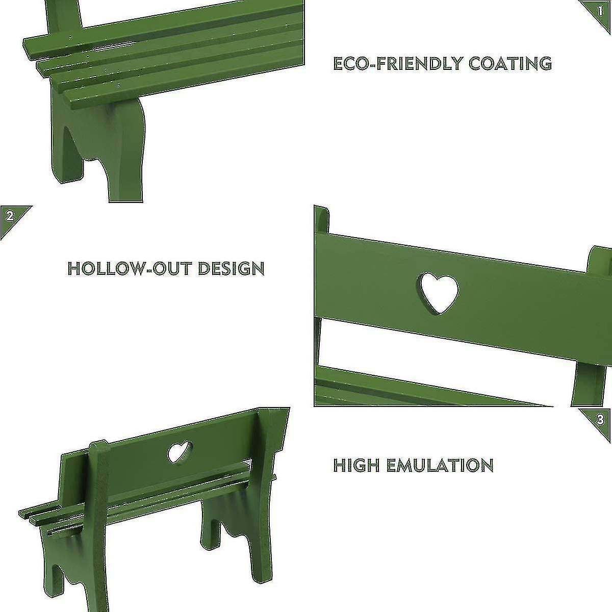 Mini Wooden Garden Bench Decorative Photo Propsbrand: Langray | Fruugo UK