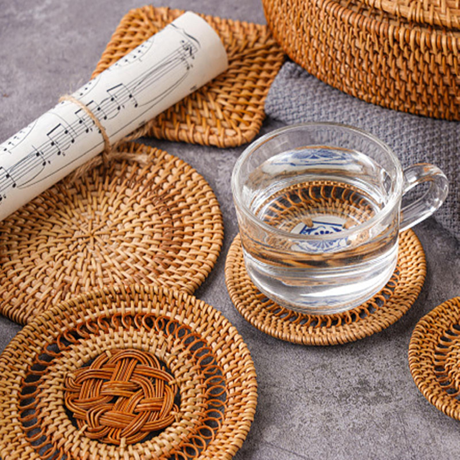 Wharick Practical Anti-slid Place Mat Good Woven Handmade Rattan Dinner ...