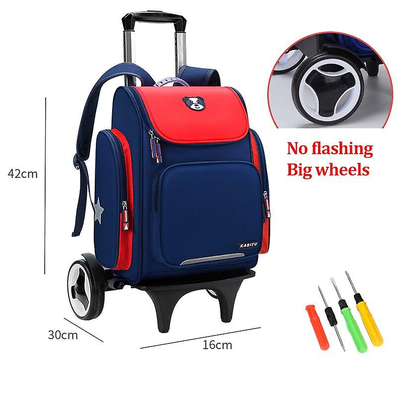 High Capacity Student School Bag Rolling Backpack Kids Trolley Bag ...