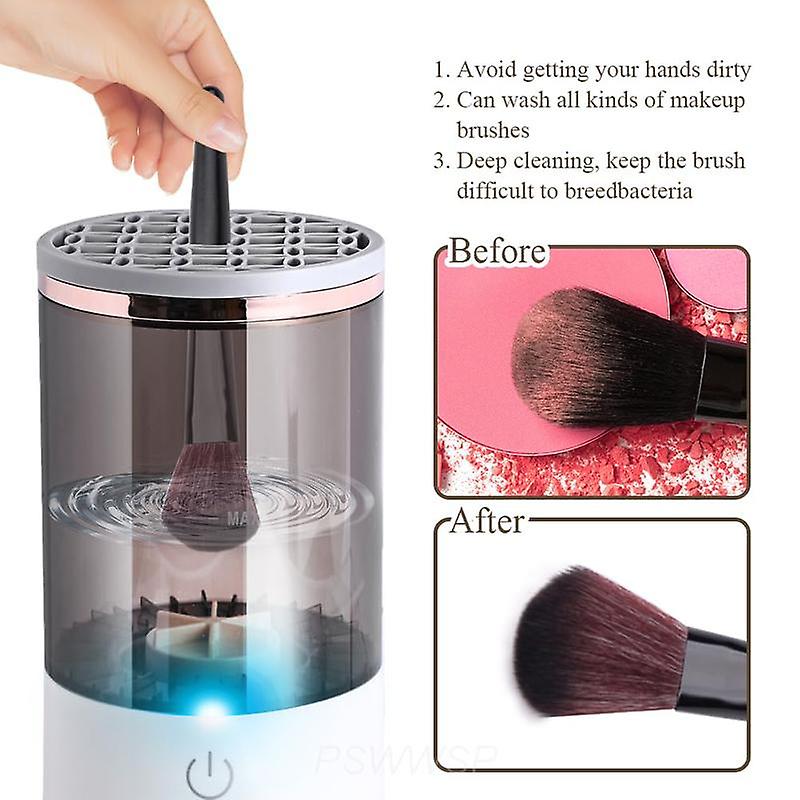 Automatic Electric Makeup Brush Cleaner Rechargeable Lazy Cleaning Brush Washer Quick Dry Tool 3 ...