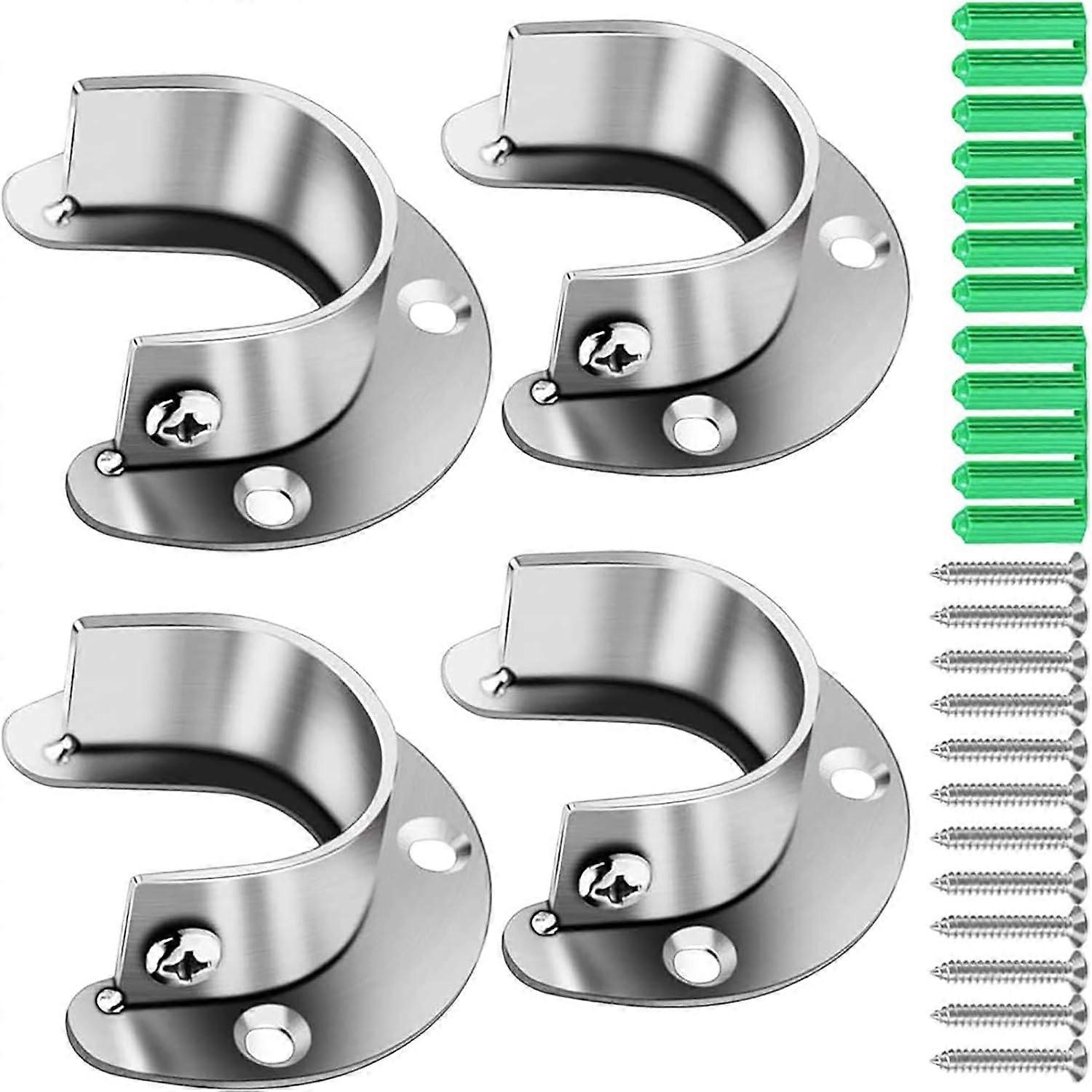 U Shaped Pole Bracket Set, 304 Stainless Steel U Pole Base Clamps for ...