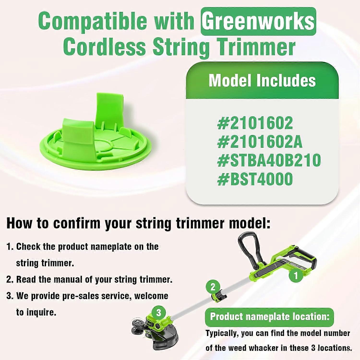 String Trimmer Cover Caps Compatible with Greenworks String Trimmer ...