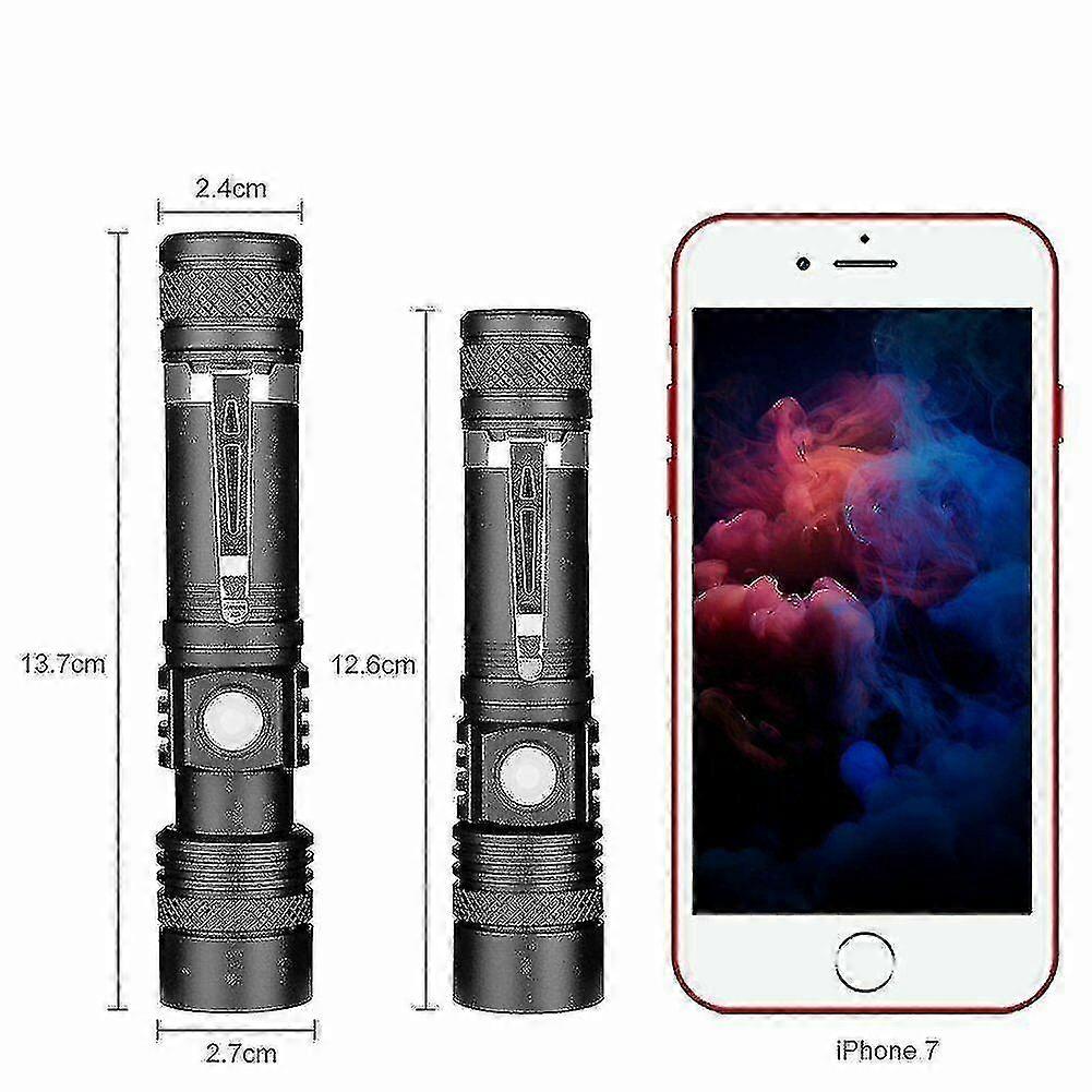 2 Pack 20000lm Shadowhawk Flashlight Rechargeable Usb T6 Led Tactical ...