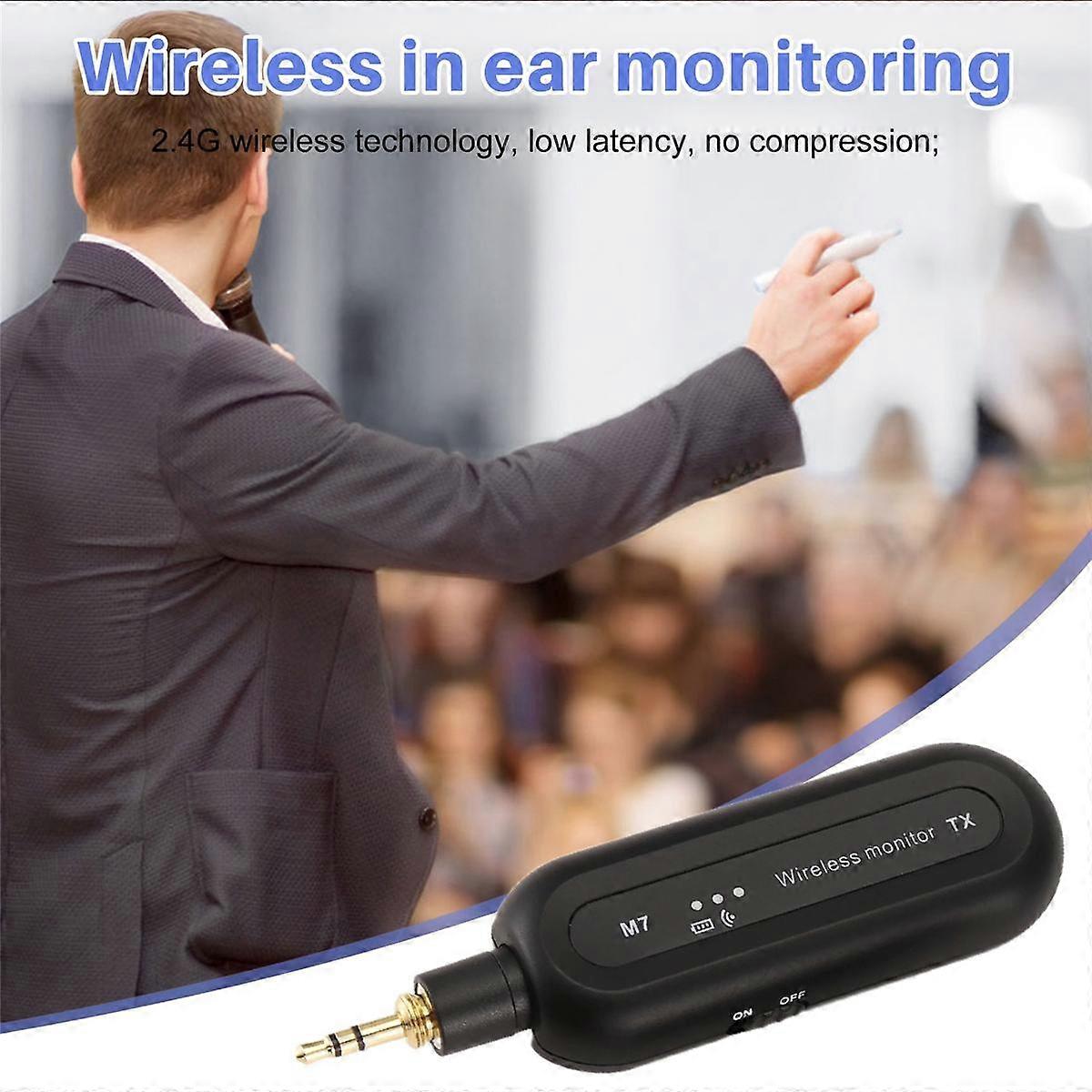 Wireless In-Ear Monitor System 2.4Ghz Wireless IEM System with Transmitter Receiver Automatic ...